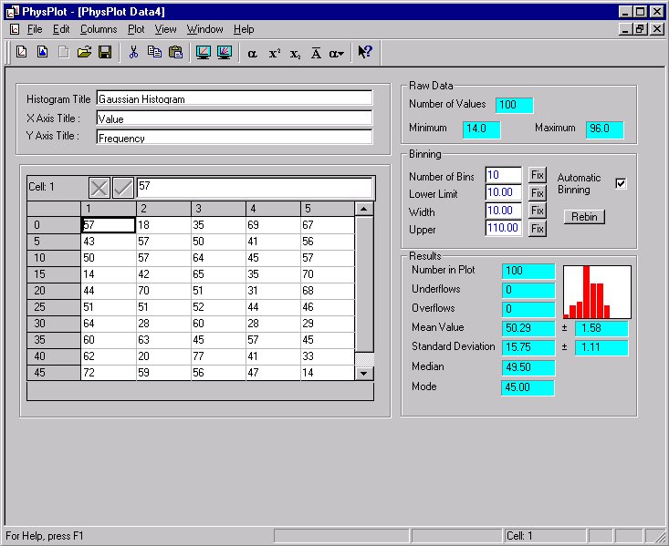PhysPlot Screenshots